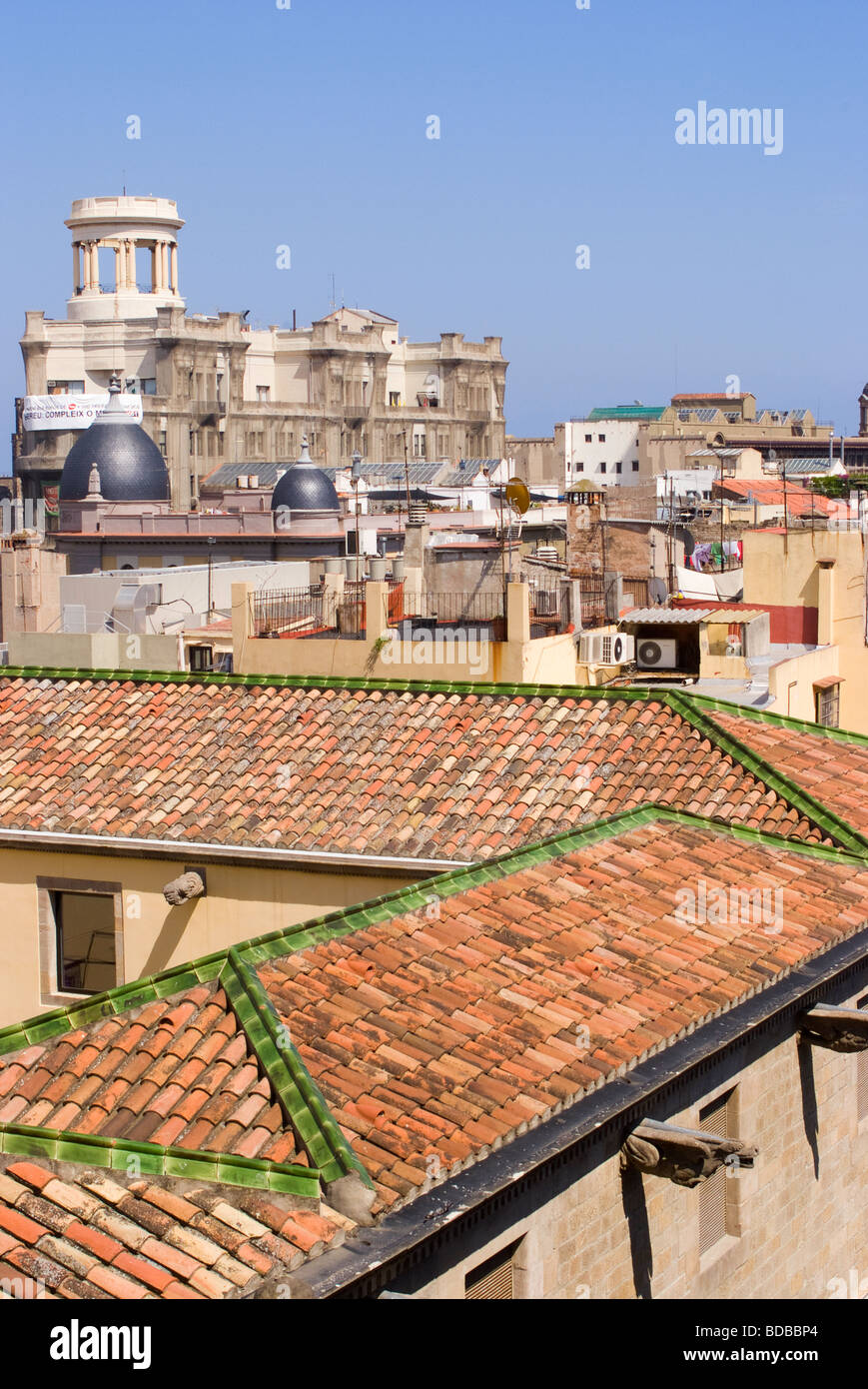 Barcelona Rooftops from Walkway of Barcelona Cathedral Catalonia Spain ...