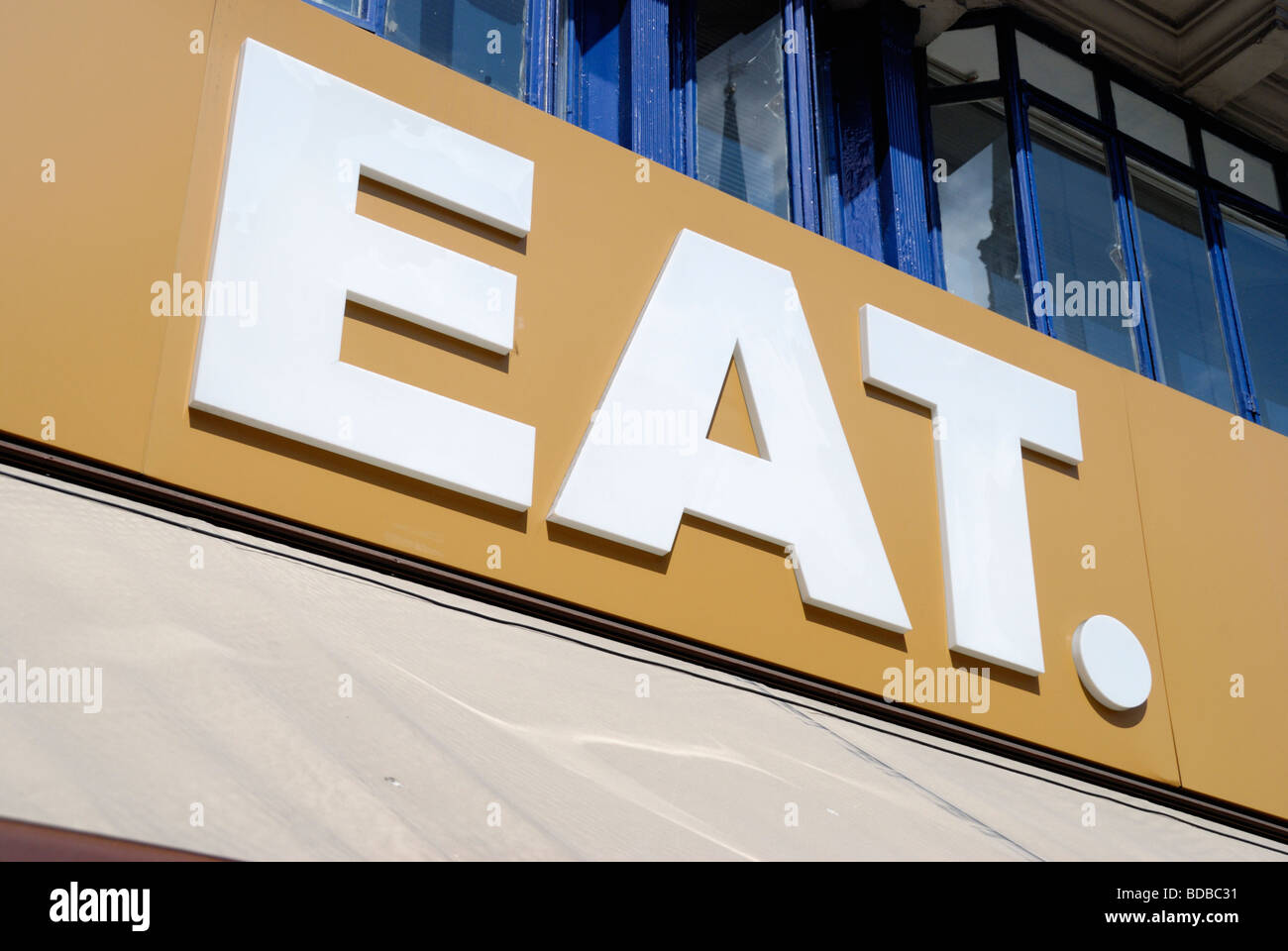 Eat cafe and sandwich bar sign logo London England Stock Photo - Alamy