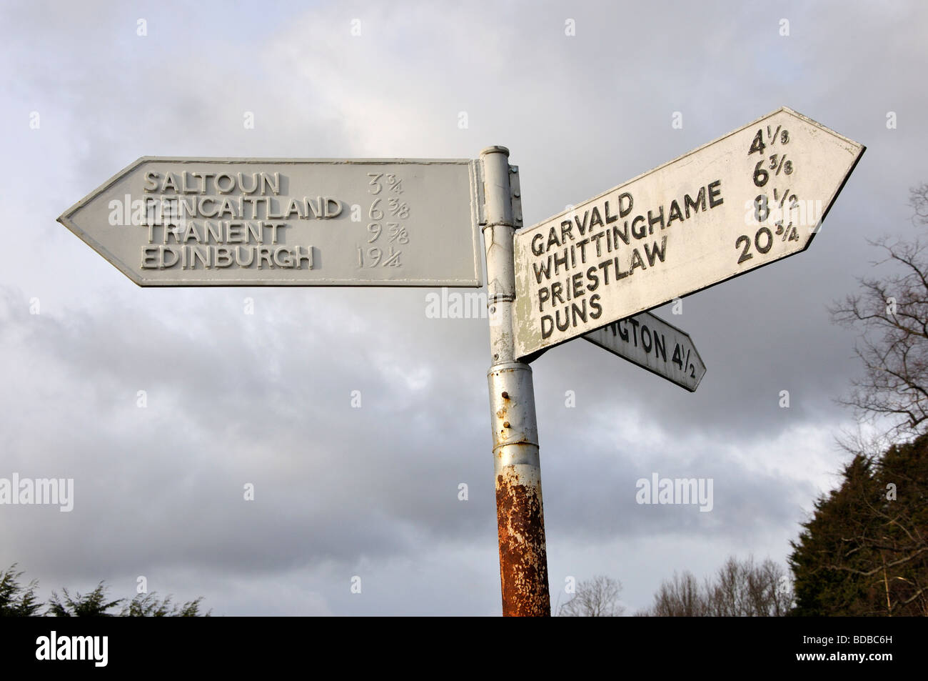 Old road signs in village hi-res stock photography and images - Alamy