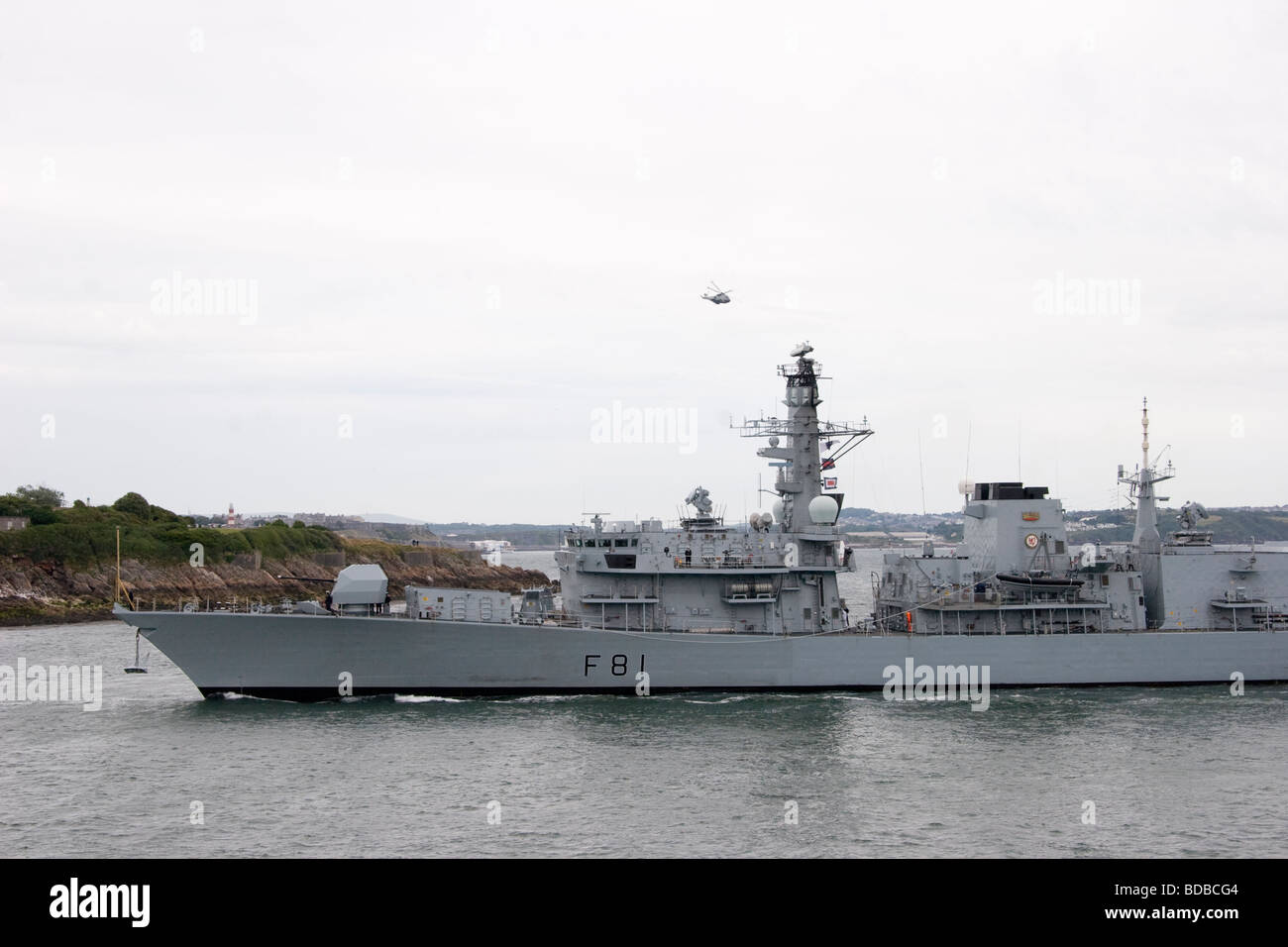 HMS Sutherland type 23 frigate on exercise Plymouth Devon UK Stock ...