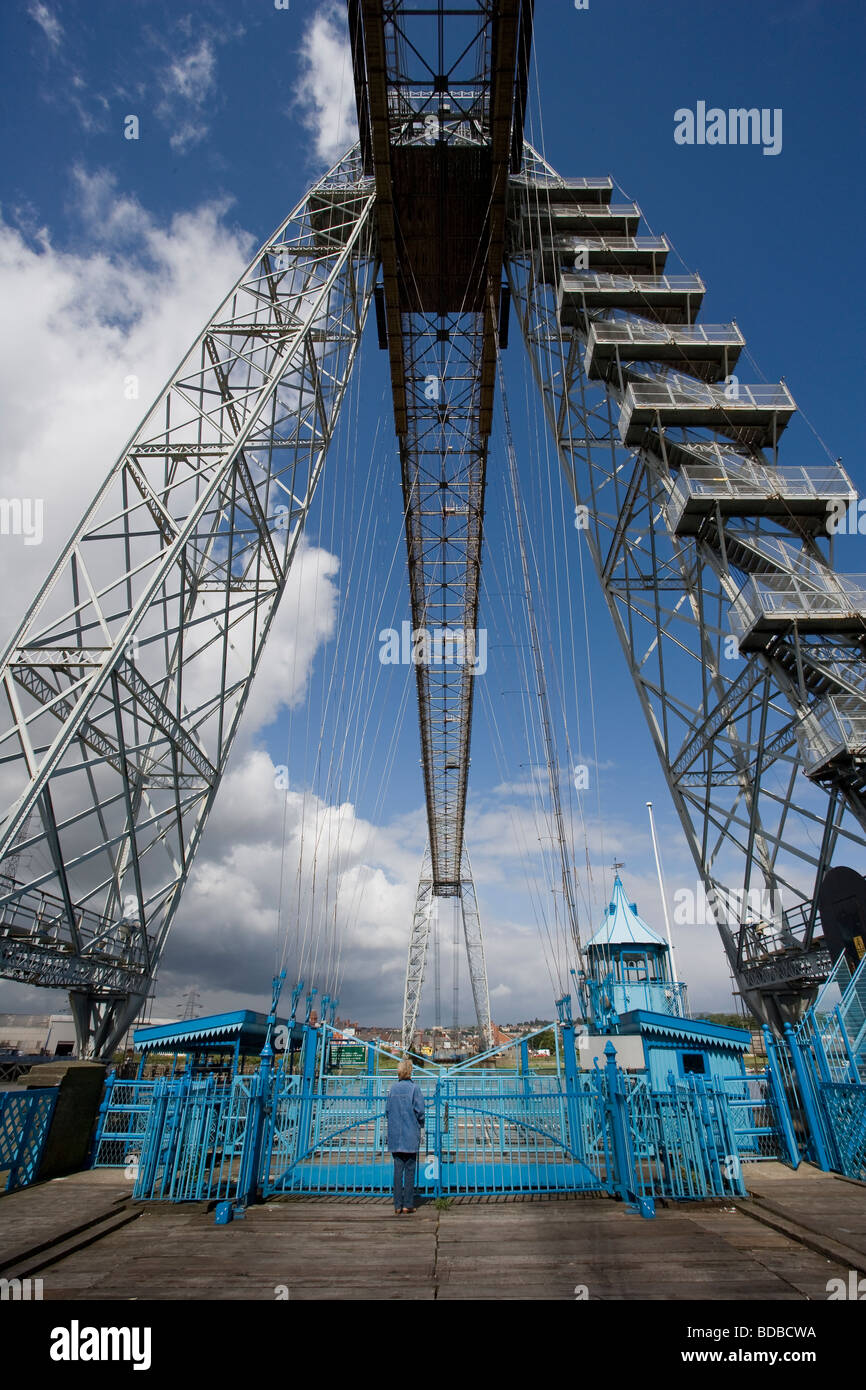 View of Newport Transporter Bridge across River Usk in Newport with ...