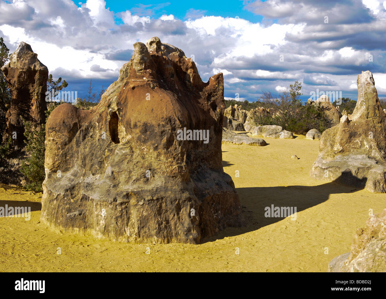Grand landscape of wonderful shapes of standing stones of The Pinnacles ...