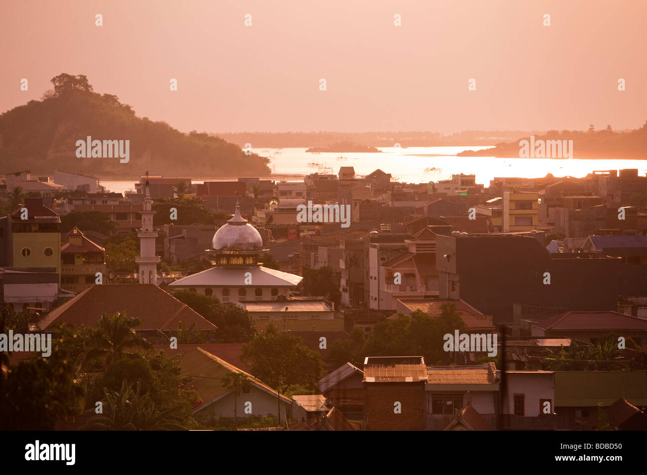 Indonesia Sulawesi West Coast Pare Pare town centre in late afternoon ...