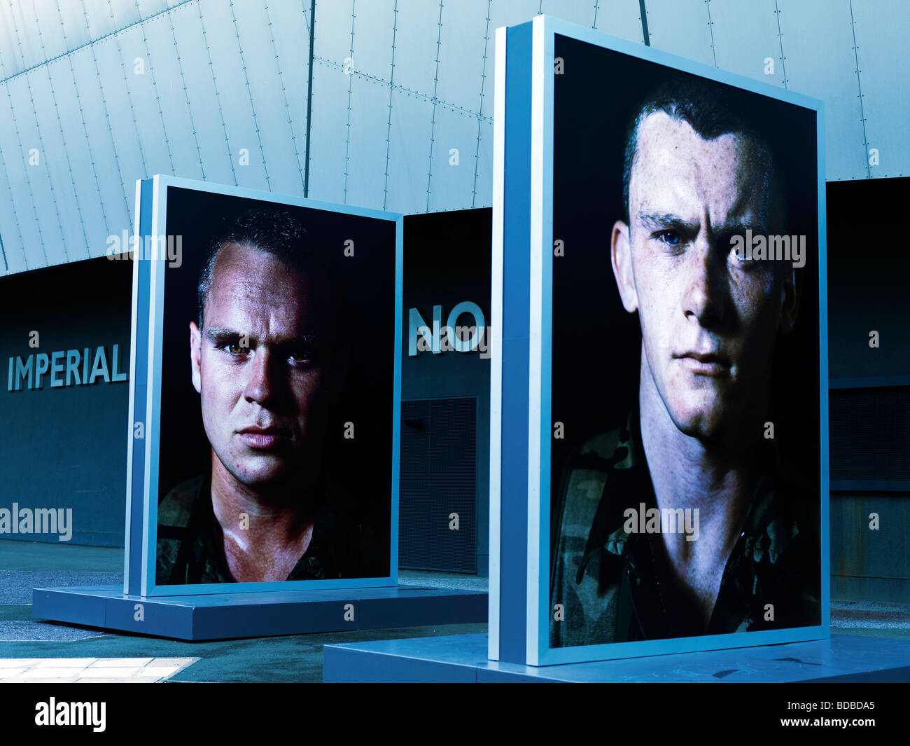 british army portraits outside imperial war museum in the north salford ...