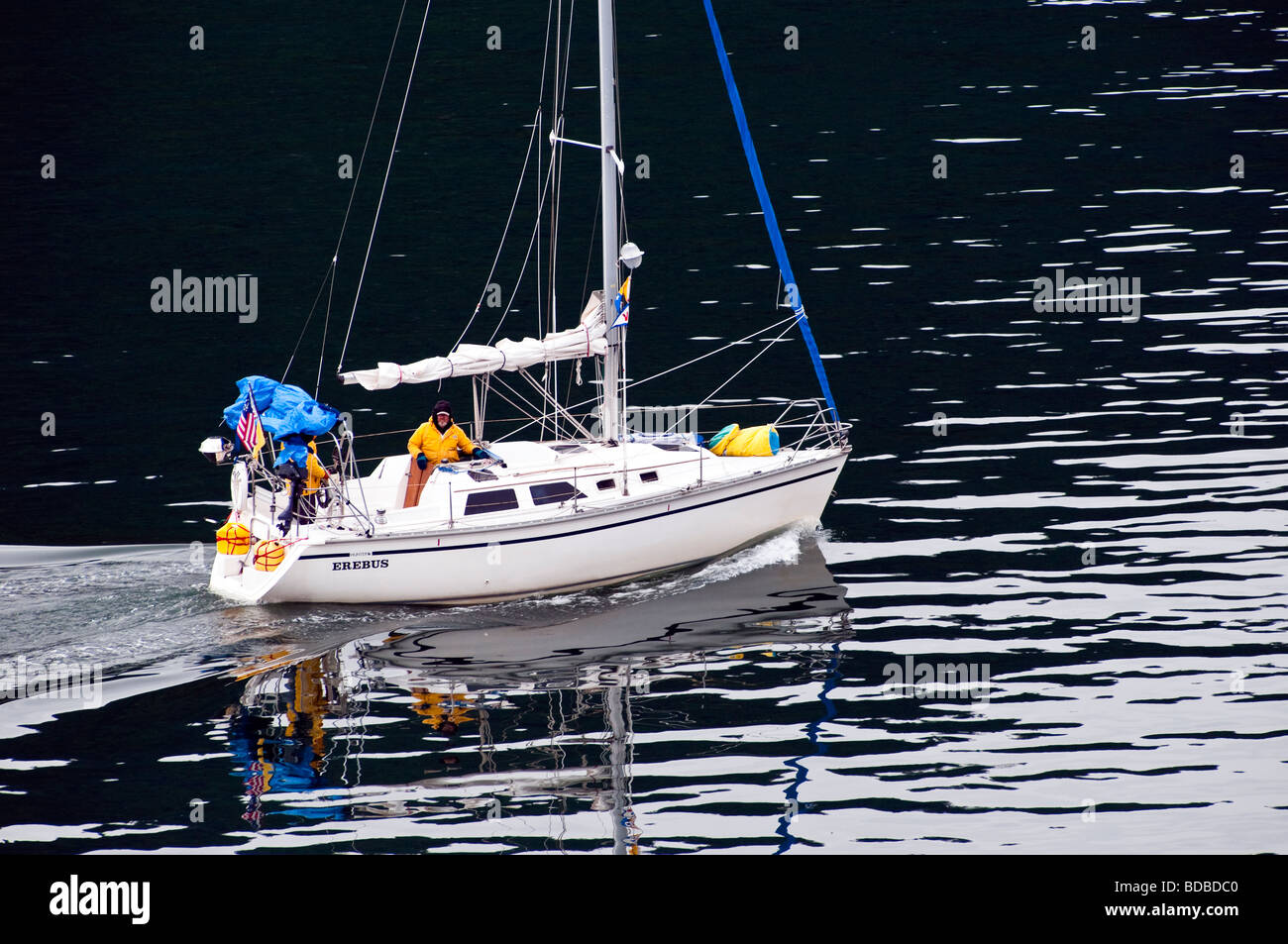 A sailboat leaving Gastineau Channel in Juneau Alaska, The Inside ...