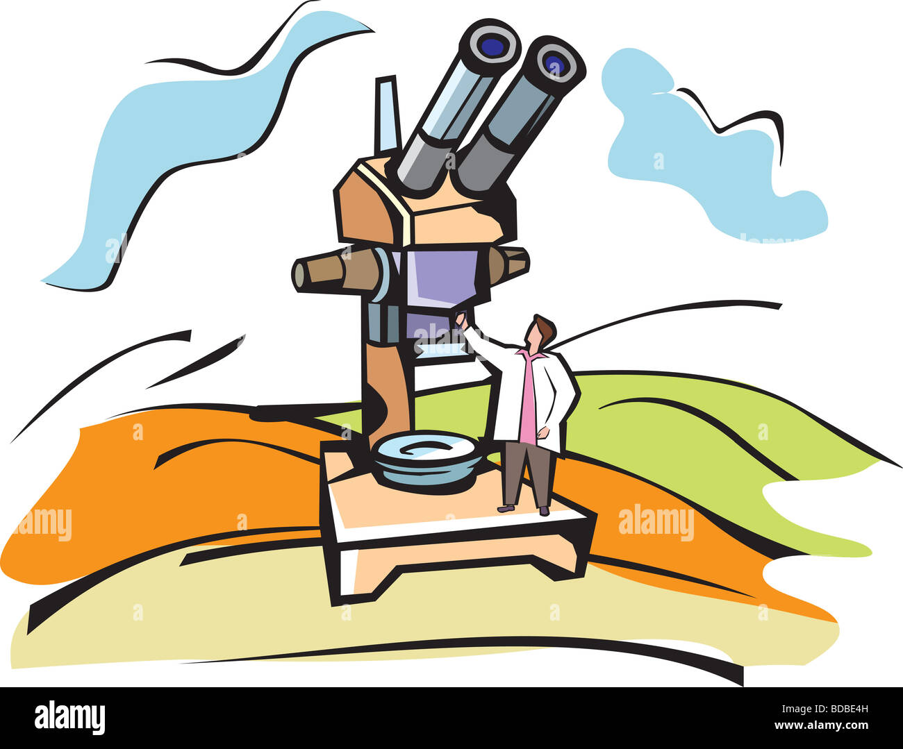 Vector illustration scientist work Cut Out Stock Images & Pictures - Alamy