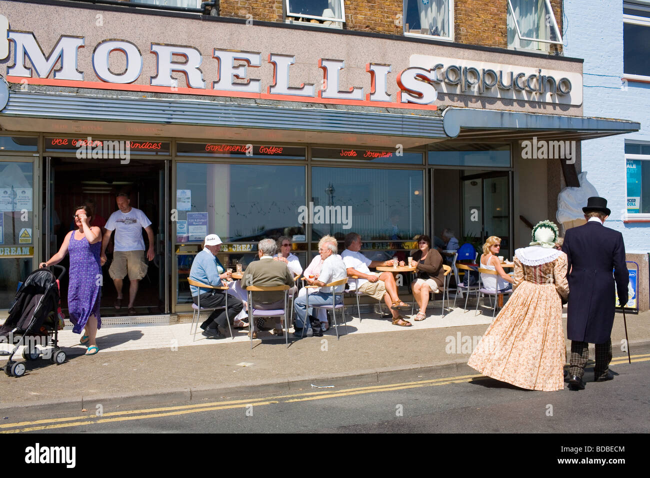 The exterior of Morelli's Ice Cream Parlour on the promenade at ...