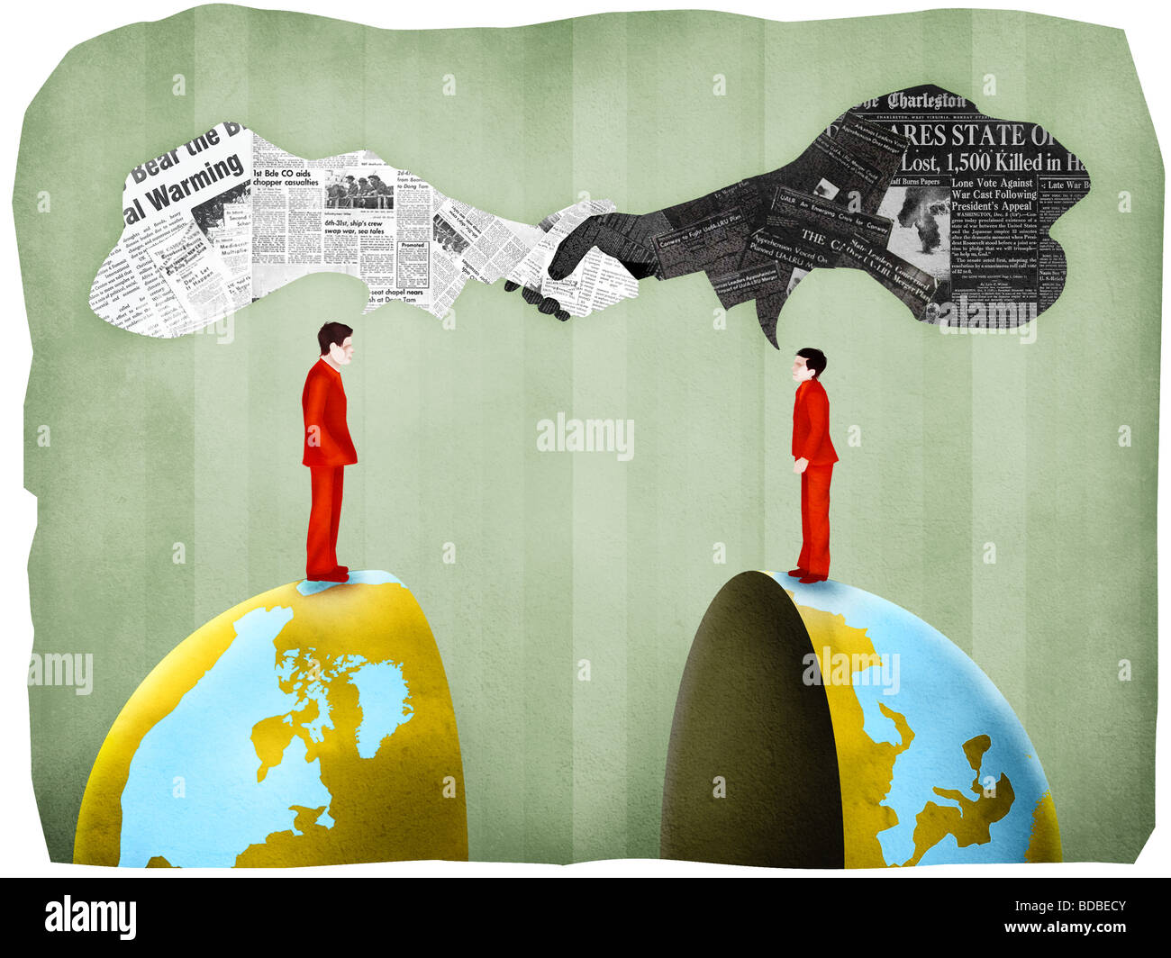 Two businessmen merging company Stock Photo - Alamy