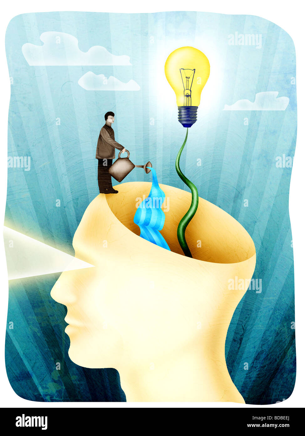 Conceptual computer art work of expanding human brain power Stock Photo ...