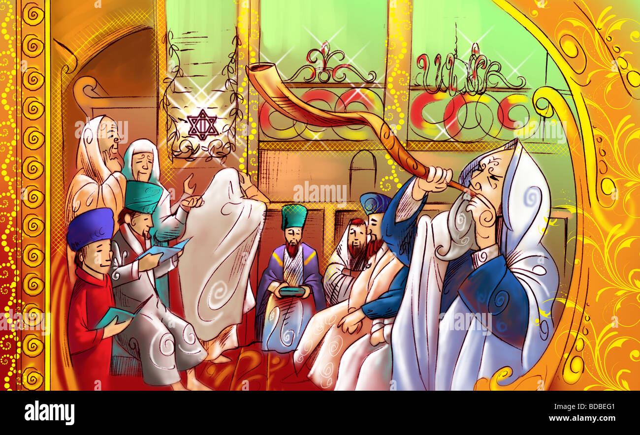 Celebration of Yom Kippur the Jewish festival Stock Photo - Alamy