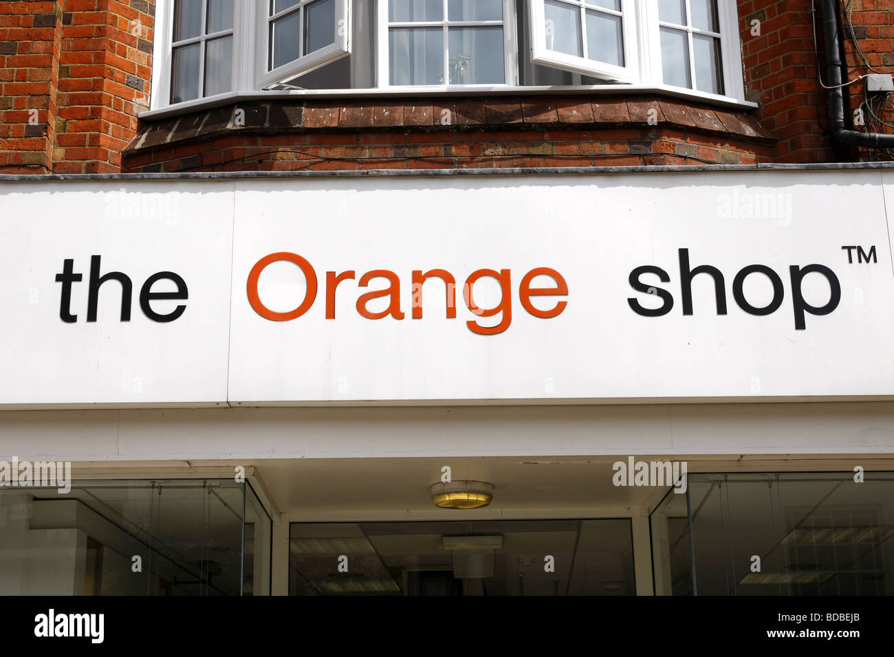 The Orange Shop Cell phone Store sign Stock Photo - Alamy