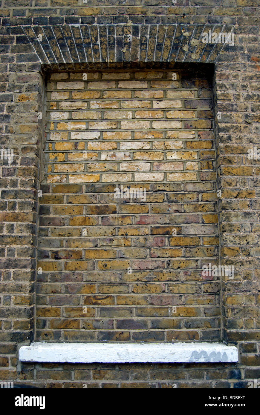 bricked-in window in hounslow, middlesex, england Stock Photo - Alamy