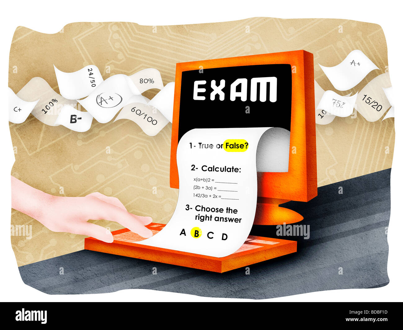 Exam paper illustration hi-res stock photography and images - Alamy