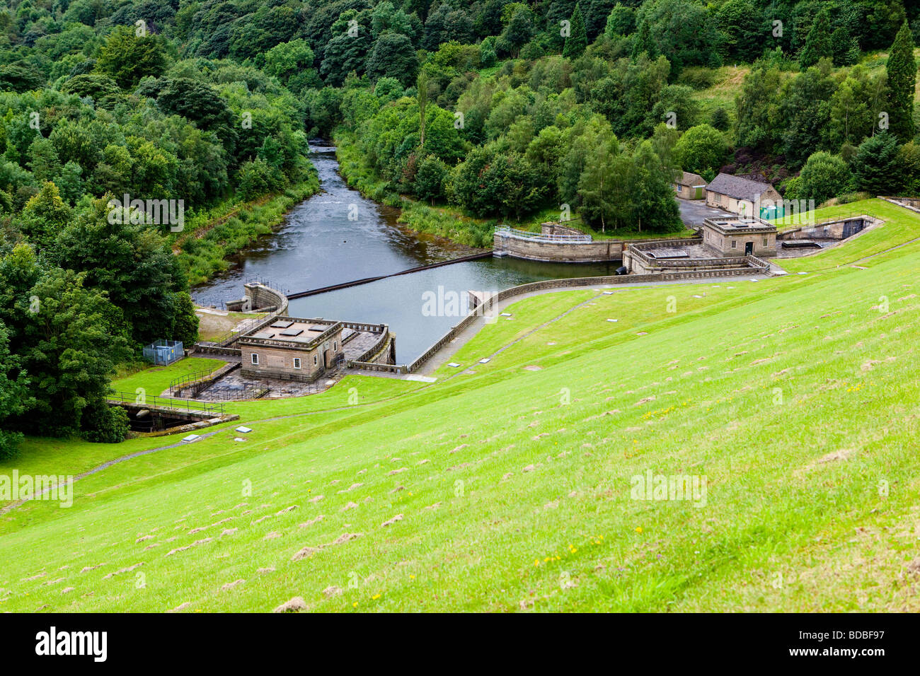 Ladybower outlet station Stock Photo - Alamy