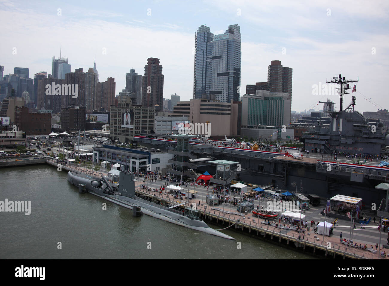 Submerged submarine on display at the Intrepid Museum, New York City ...