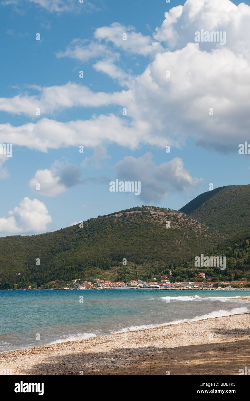 View at Sami beach on Greek Kefalonia Stock Photo - Alamy