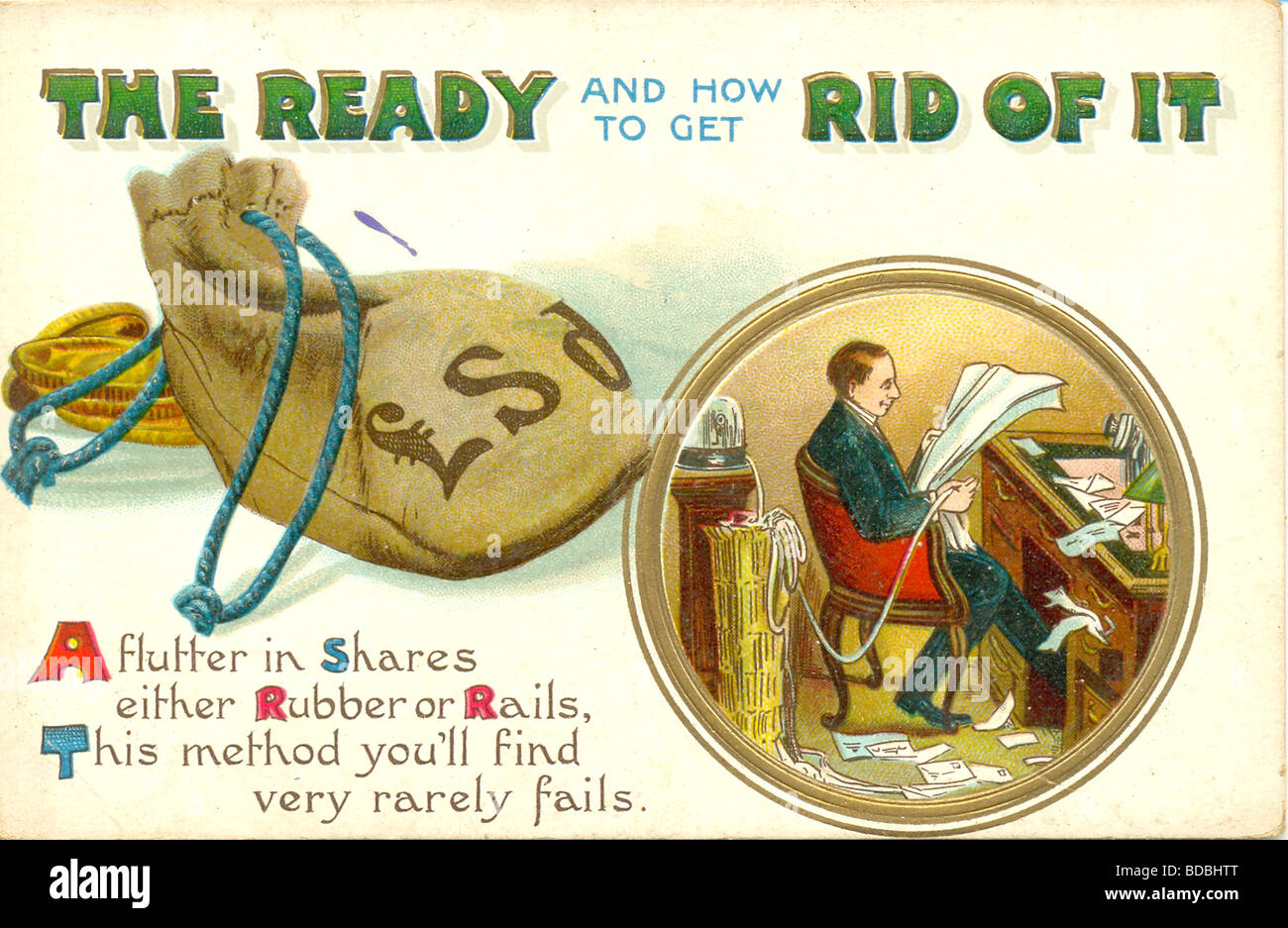 Comic postcard published by Birn Bros. titled The Ready and how to get ...