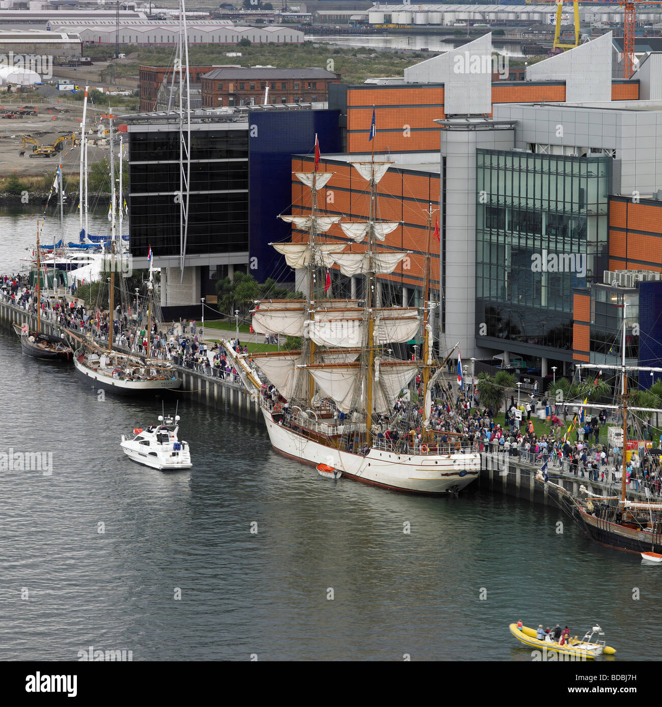 Tall Ships berthed at Queen s Quay during the Belfast Maritime Festival ...