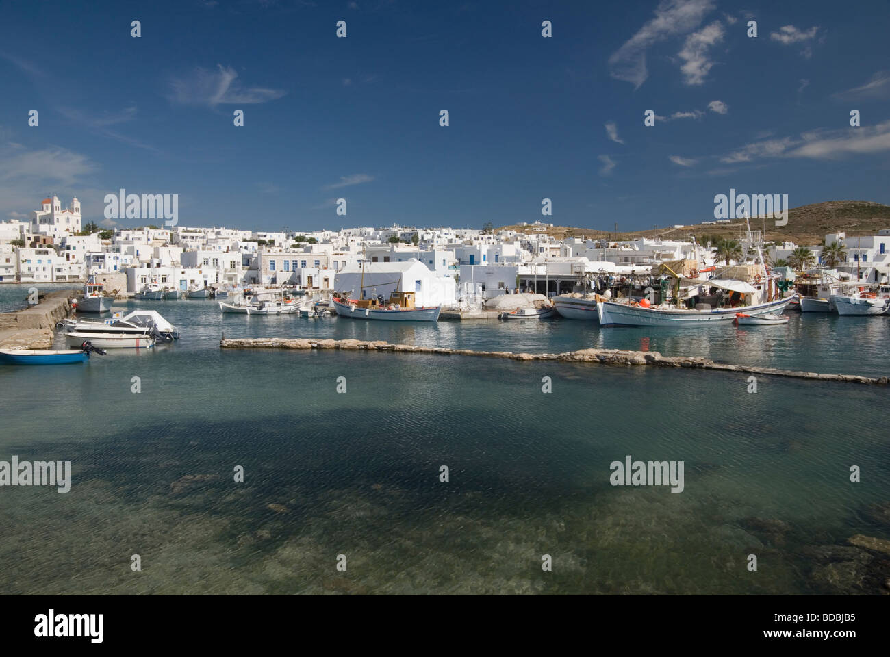 Naoussa harbour, Paros Island, Greece Stock Photo - Alamy