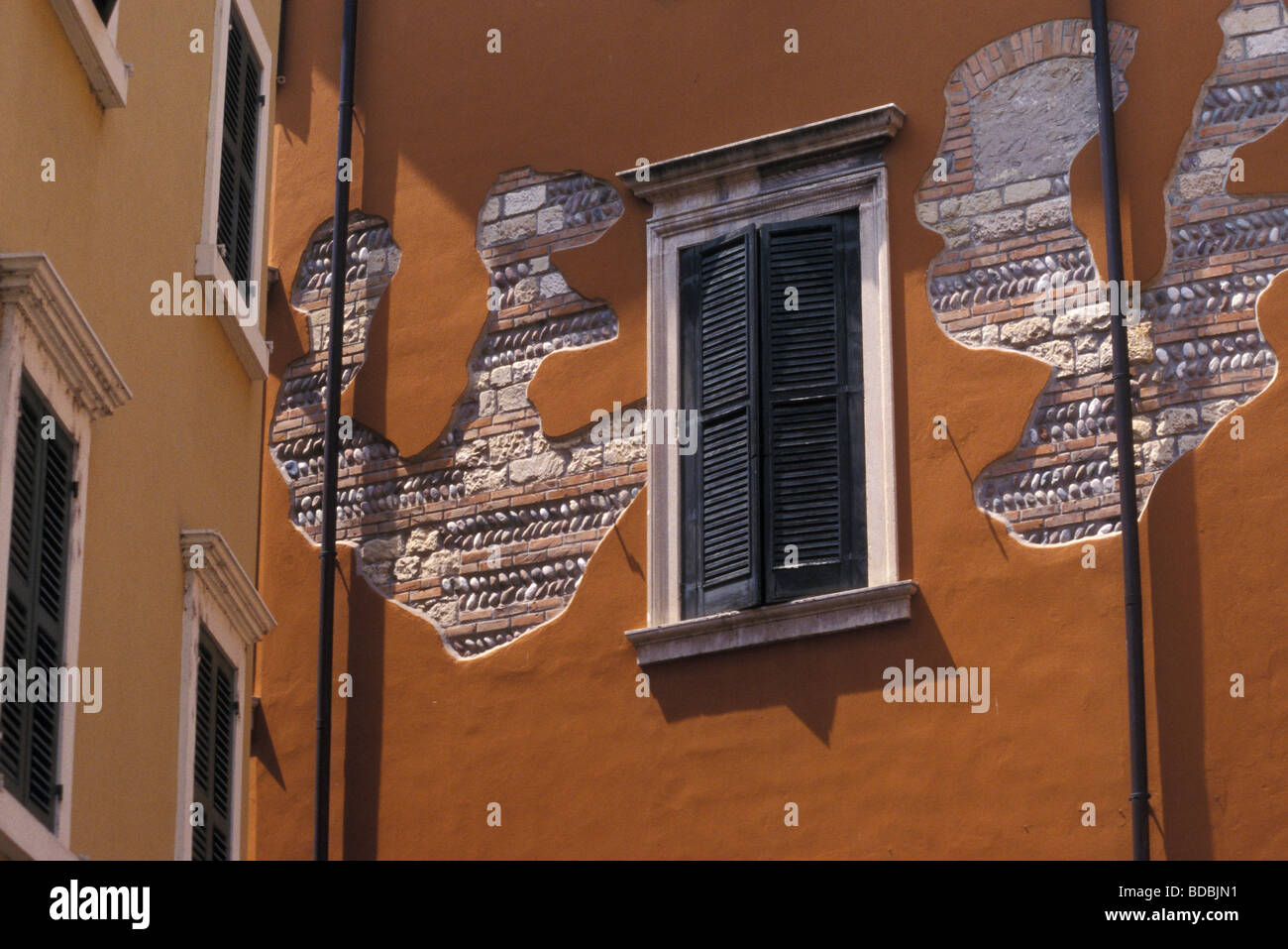 Stucco and Brick Patterns on Buildings in Verona Italy Europe Stock ...