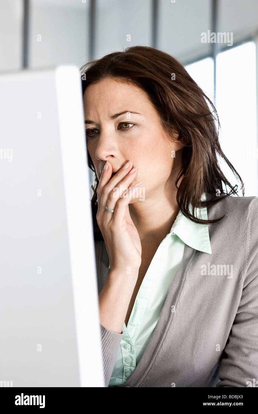 Computer person worried hi-res stock photography and images - Alamy