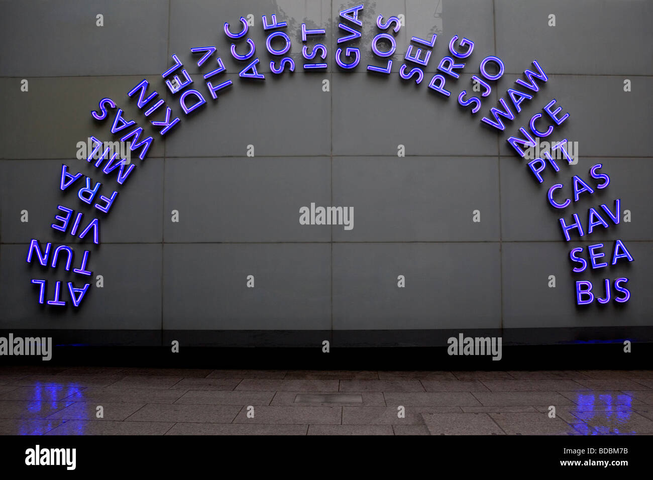 Neon Sign at Heathrow Airport Stock Photo - Alamy