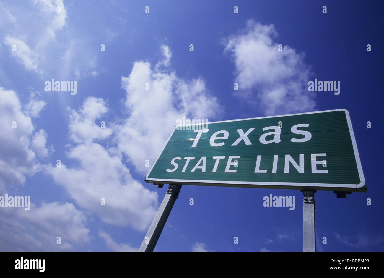 Texas State Line sign @ Oklahoma border Stock Photo - Alamy