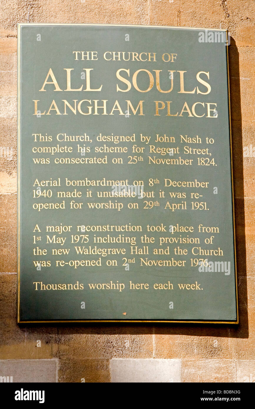All Souls Church Sign Stock Photo - Alamy