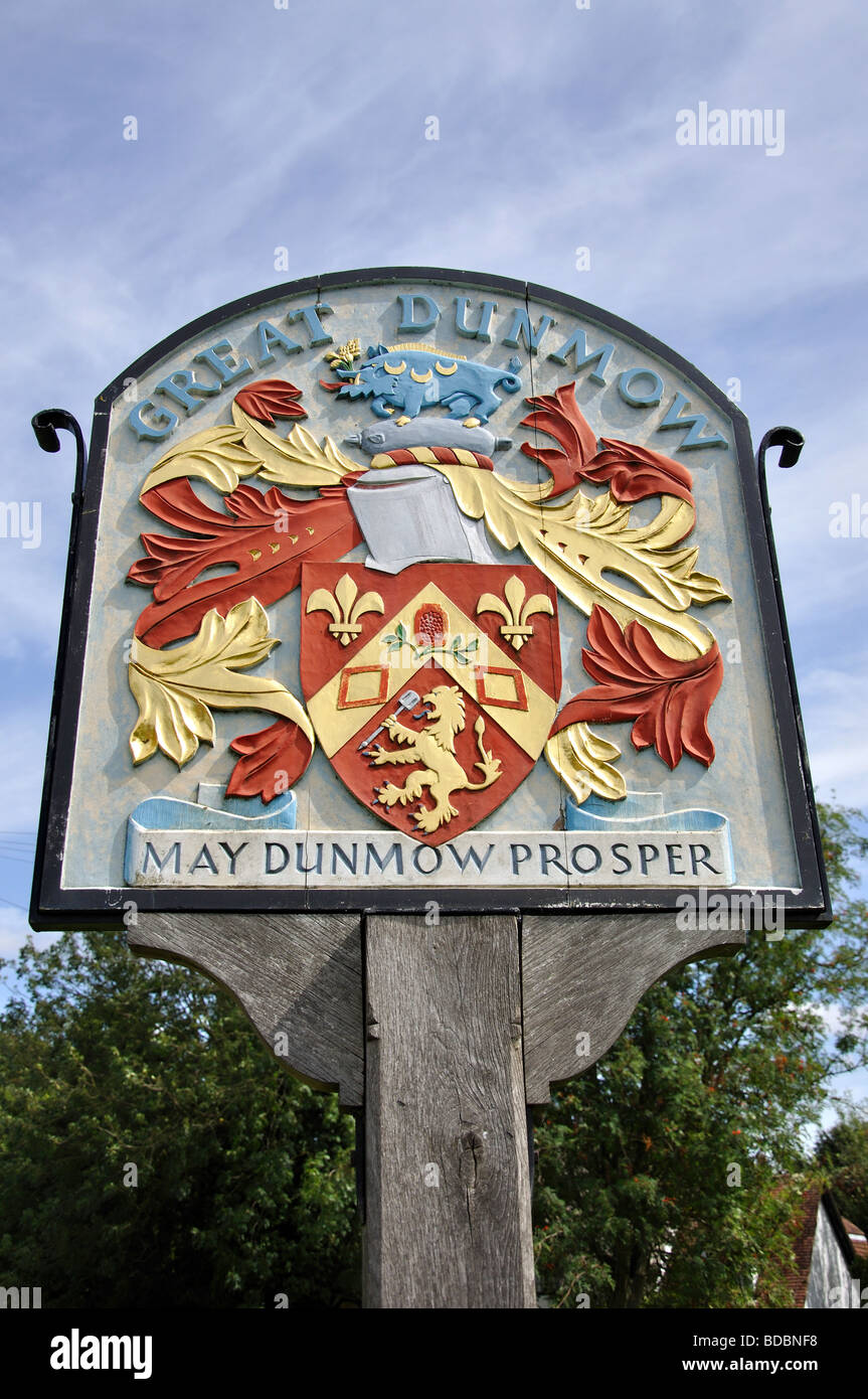 Town sign, Great Dunmow, Essex, England, United Kingdom Stock Photo - Alamy