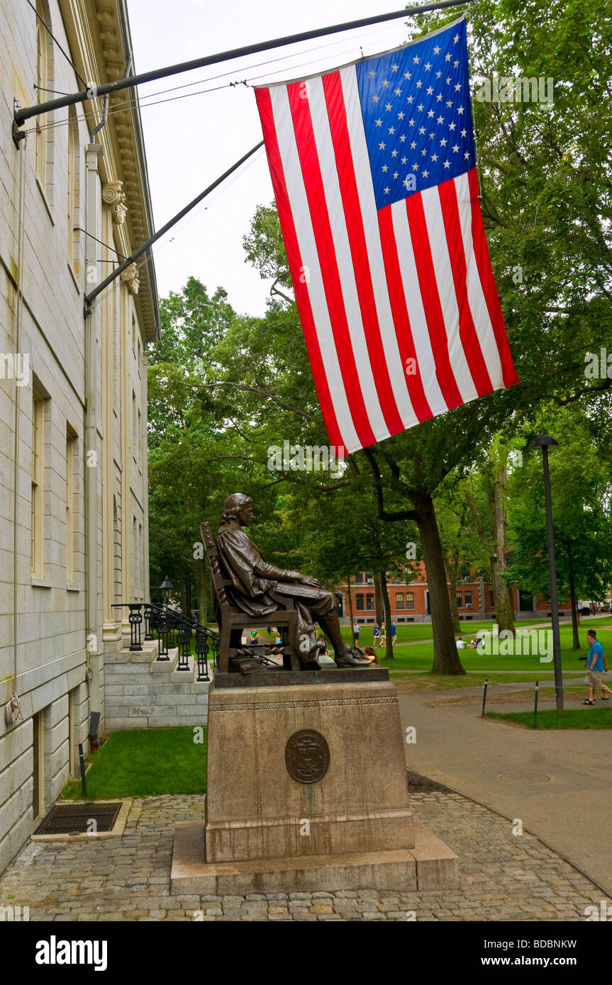 John Harvard Statue Harvard University Boston Massachusetts Stock Photo ...