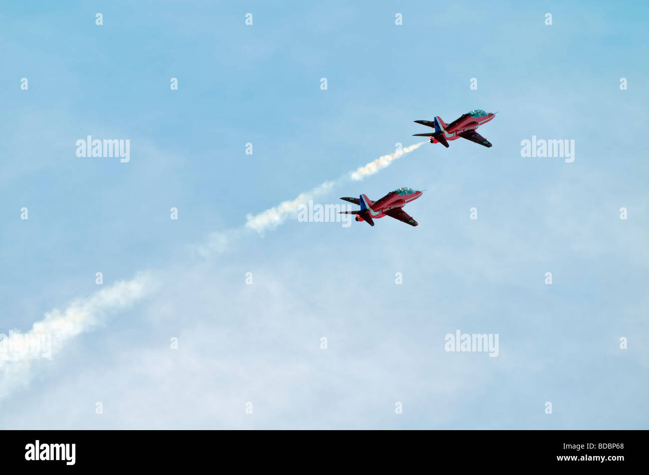 Red Arrows aerial display team taken at the Bristol balloon fiesta ...