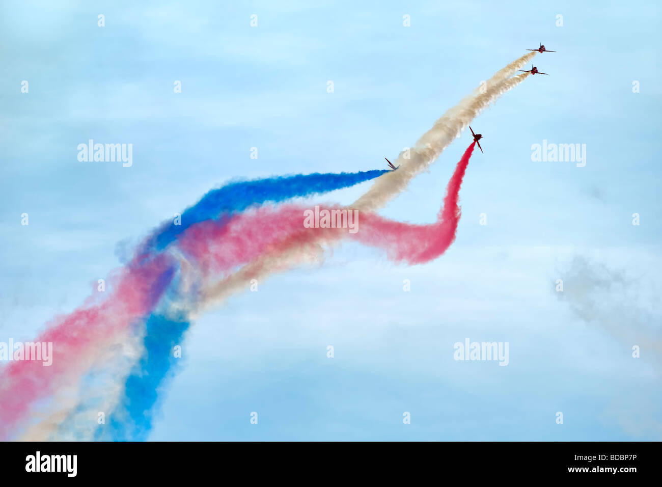 Red Arrows aerial display team taken at the Bristol balloon fiesta ...