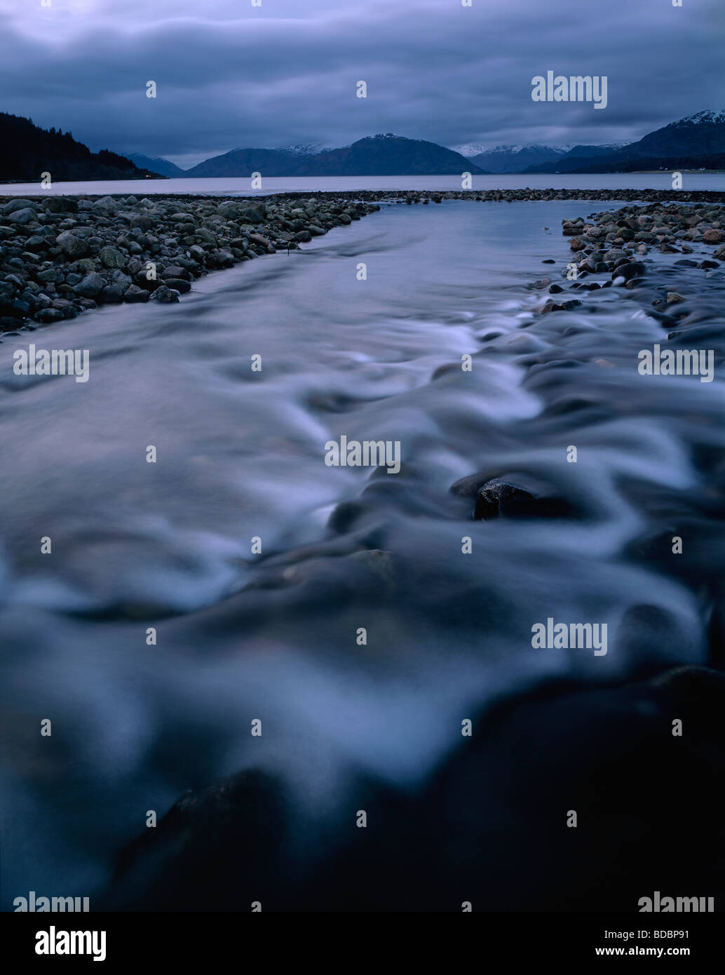 The mountains of Ardgour viewed across Loch Linnhe from Ballachulish ...