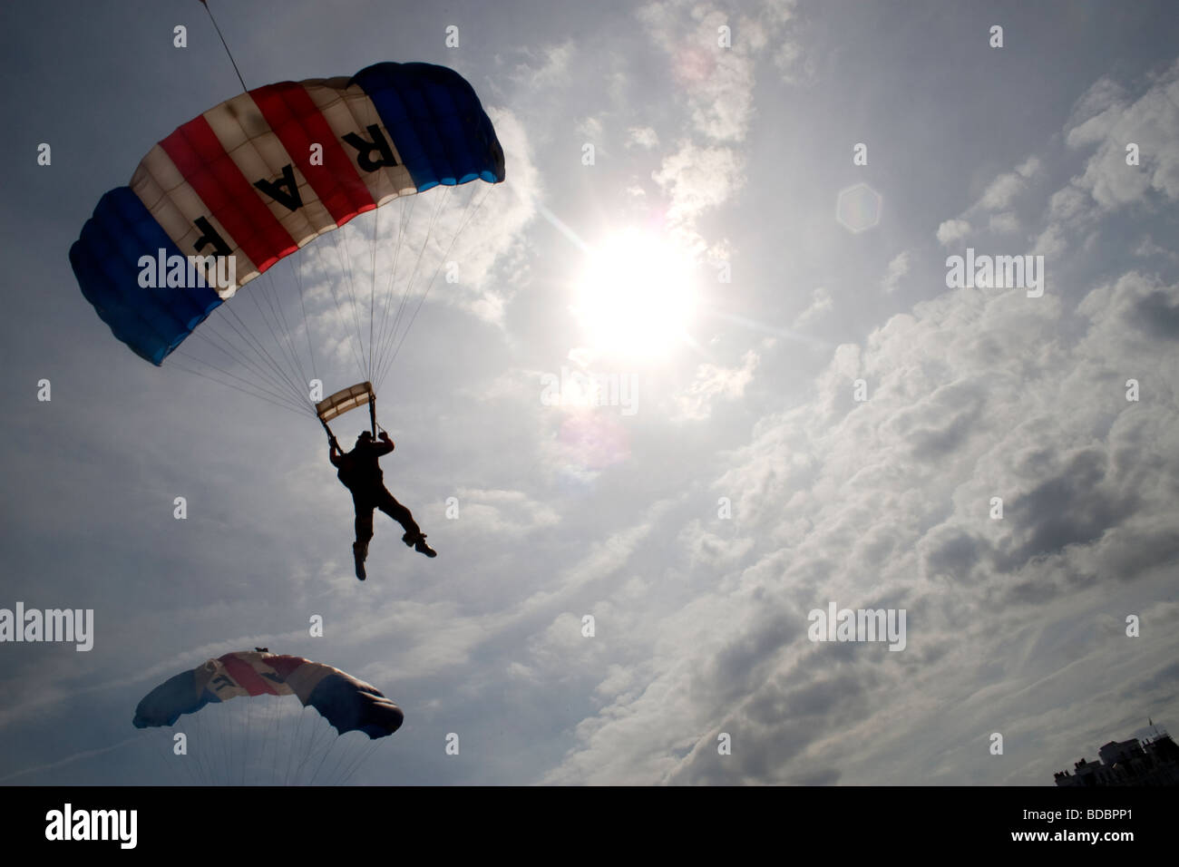 RAF Falcons parachute team at Eastbourne Airbourne Stock Photo - Alamy