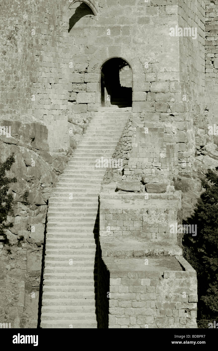 Staircase leading up to the Acropolis at Lindos Rhodes Dodecanese ...