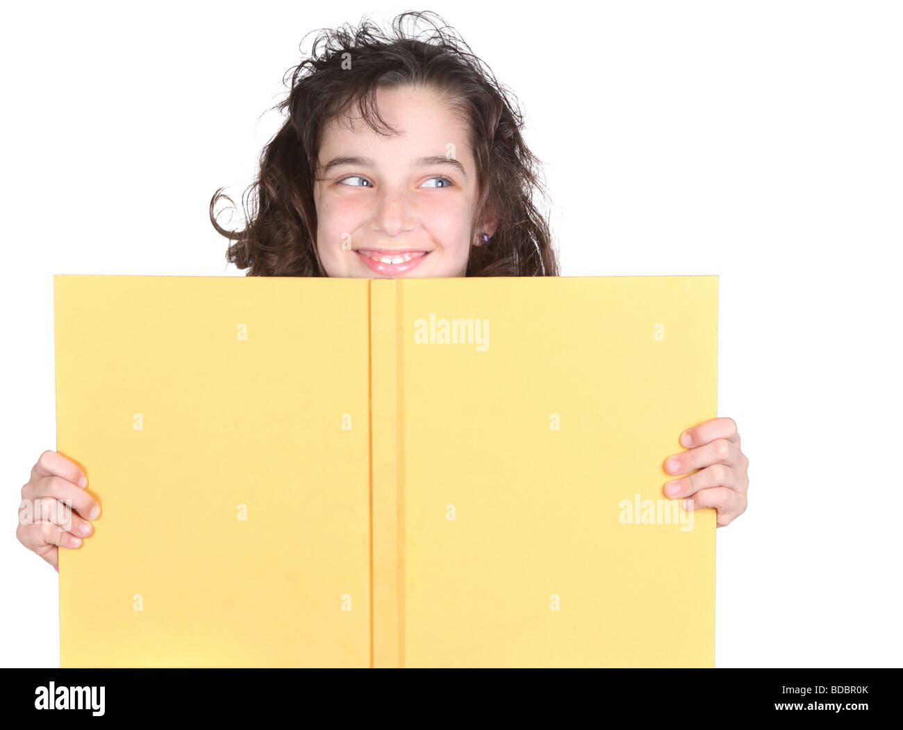 Child looking over book hi-res stock photography and images - Alamy