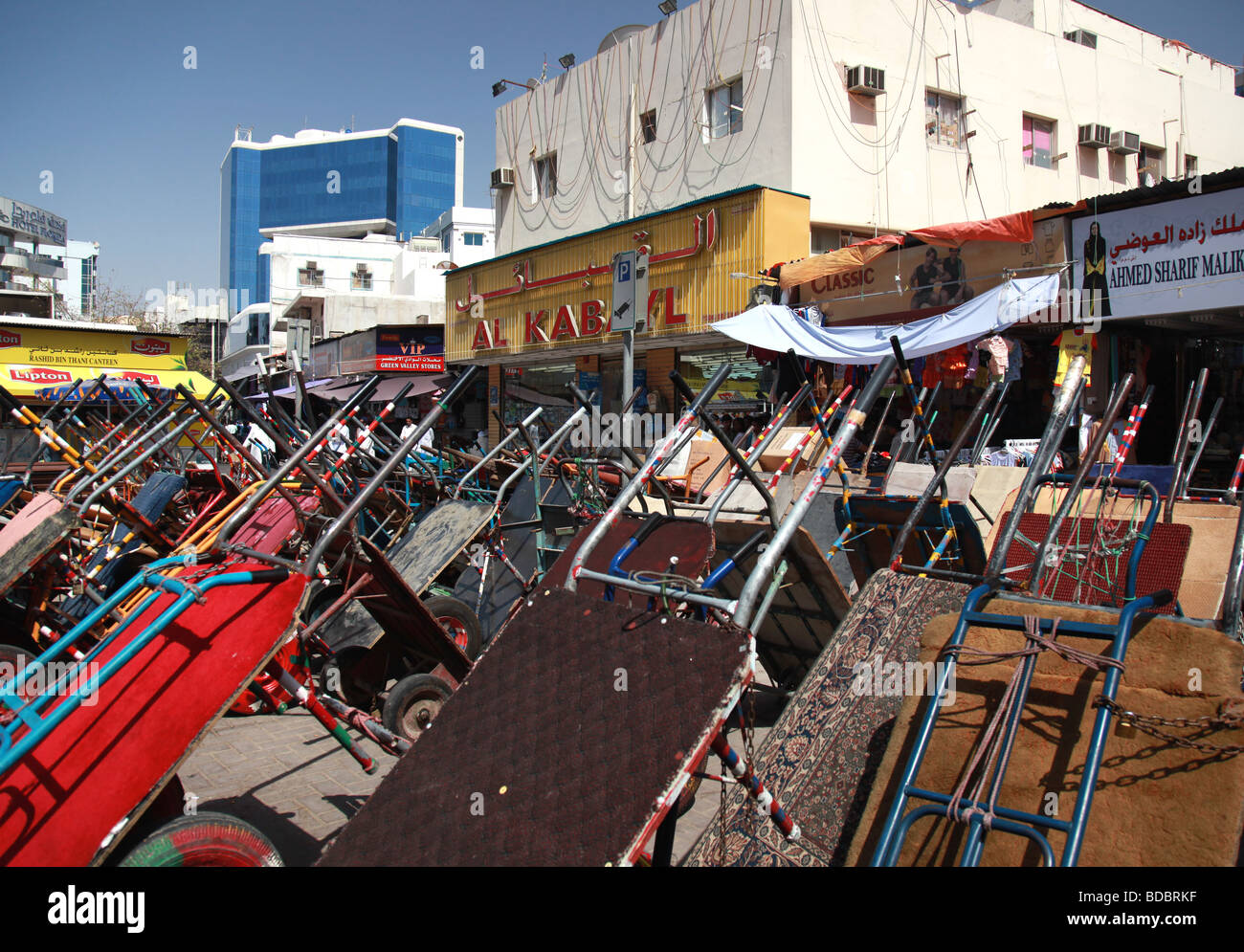 Carts parked in a market in Dubai United Arab Emirates Stock Photo - Alamy