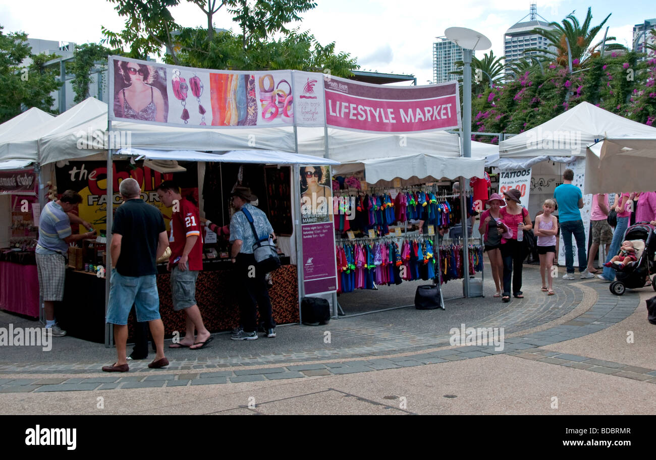 Southbank weekend market in Brisbane, Australia Stock Photo - Alamy