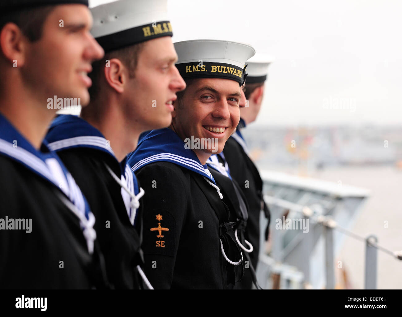 HMS BULWARK coming home into Plymouth from the far east Stock Photo - Alamy