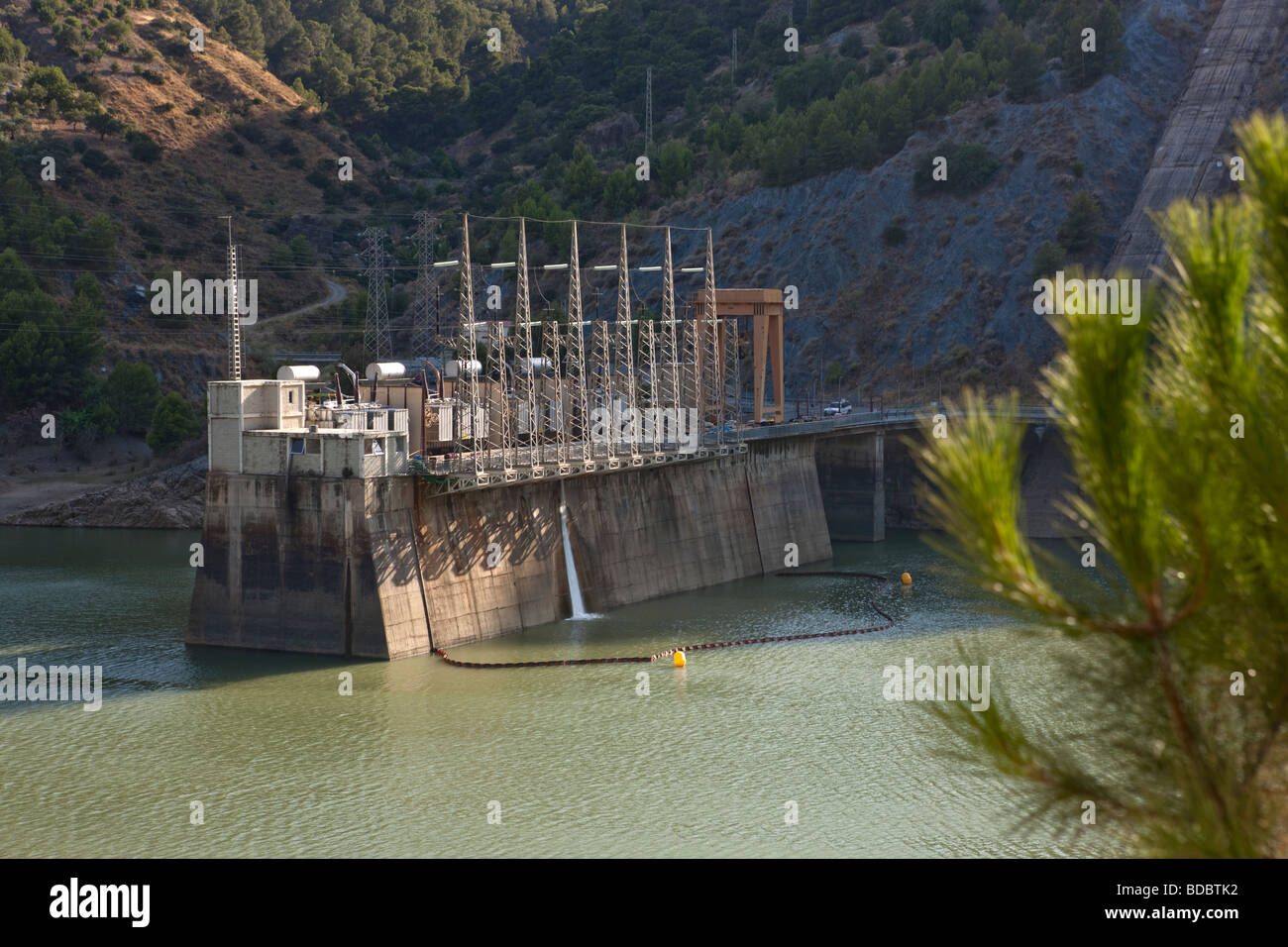 Hydroelectric power station mountains europe lake water malaga ...