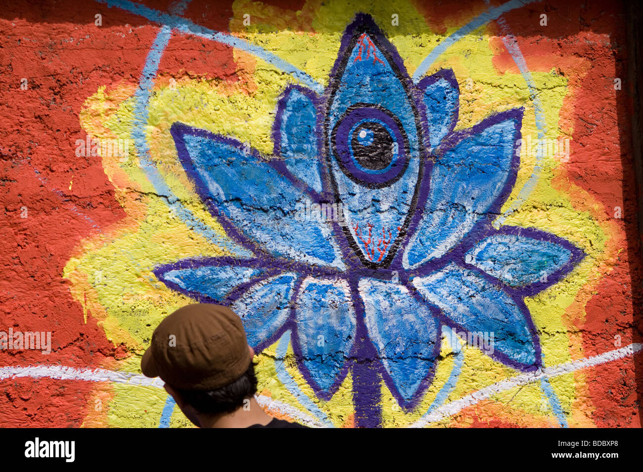 Indian graffiti artist at work on a wall in Mumbai Stock Photo - Alamy