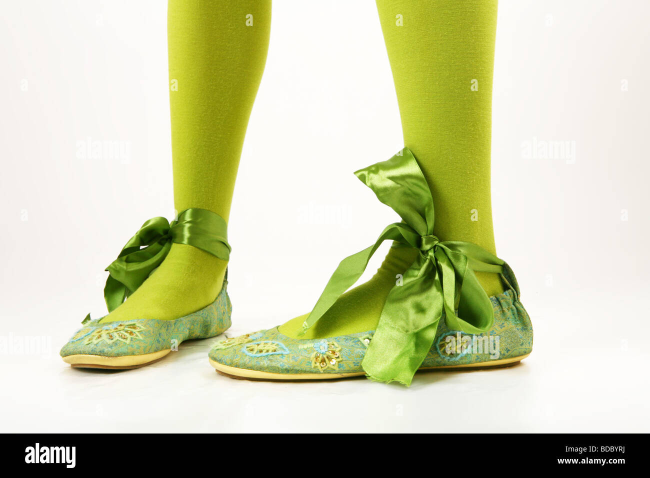 Lime Green Pointe Shoes
