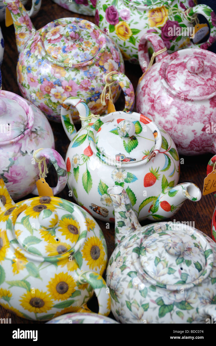 Colourful China teapots Stock Photo - Alamy