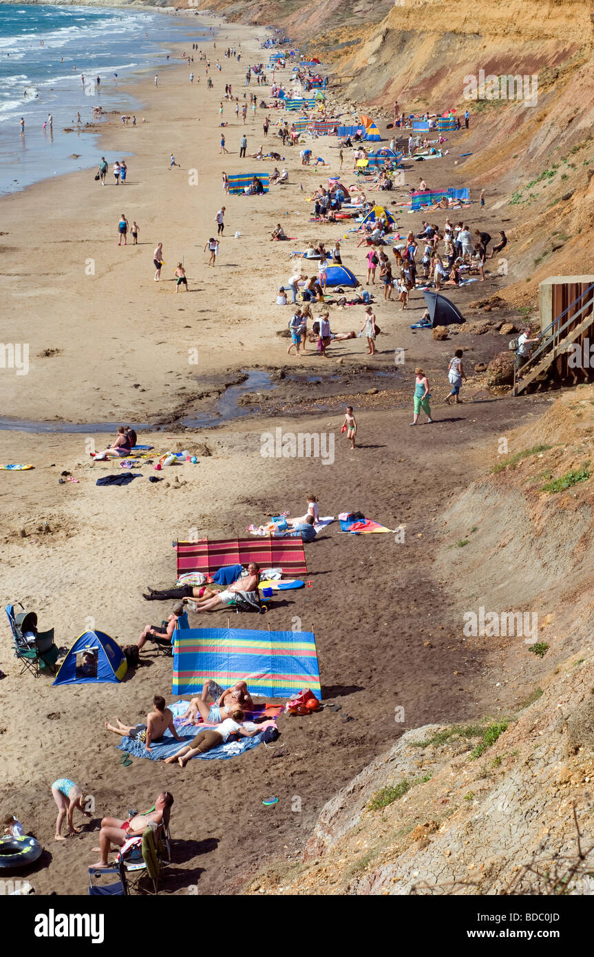 Summer, Sunbathing, Brook Beach, Isle of Wight, England, UK, GB Stock ...