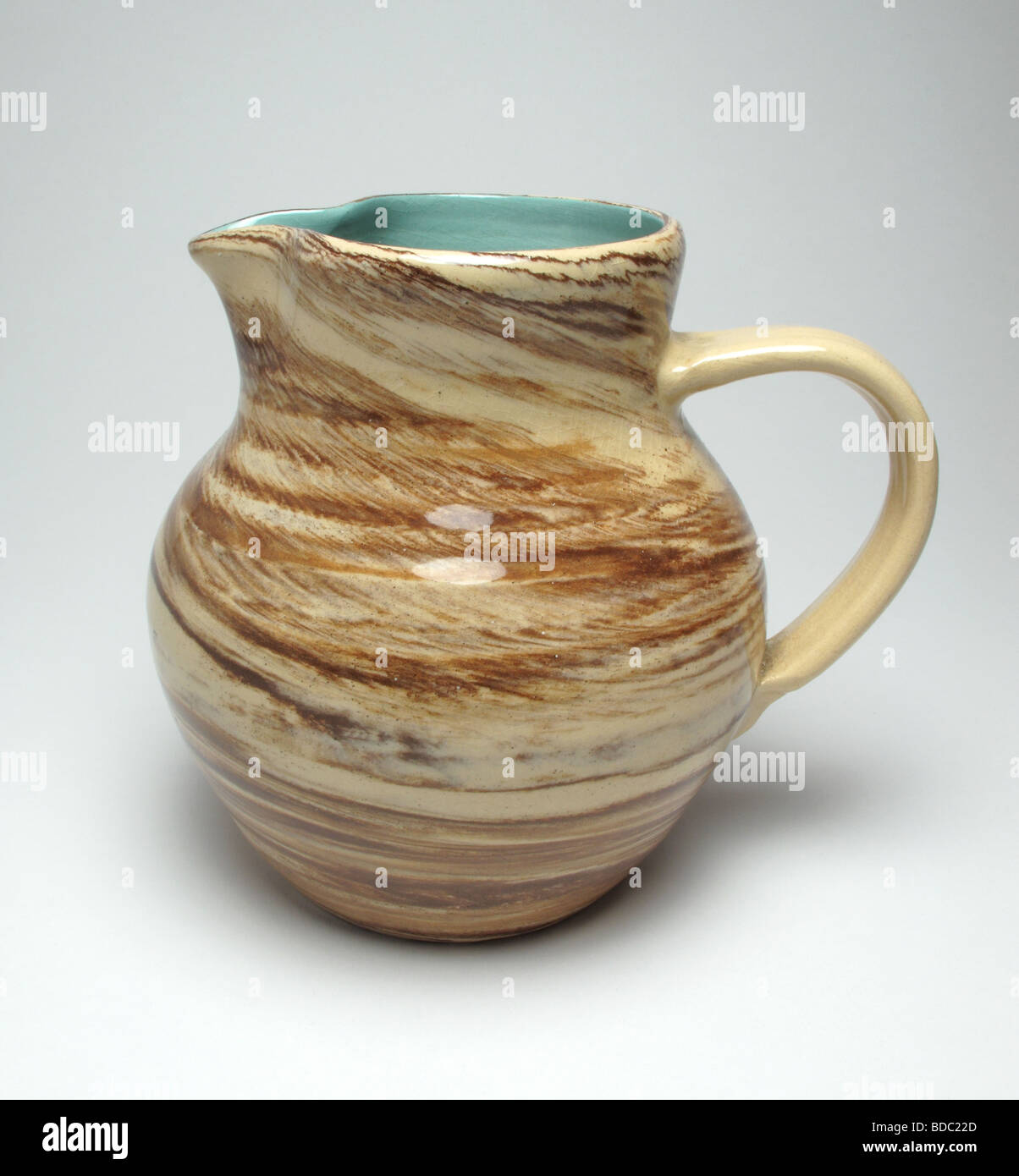 Antique Agateware pottery jug Stock Photo - Alamy
