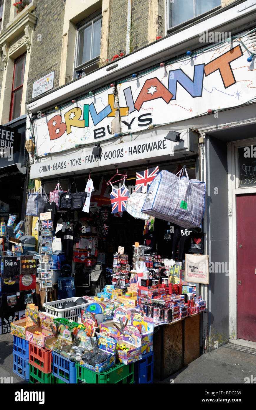 Brilliant Buys discount store Notting Hill London Stock Photo - Alamy