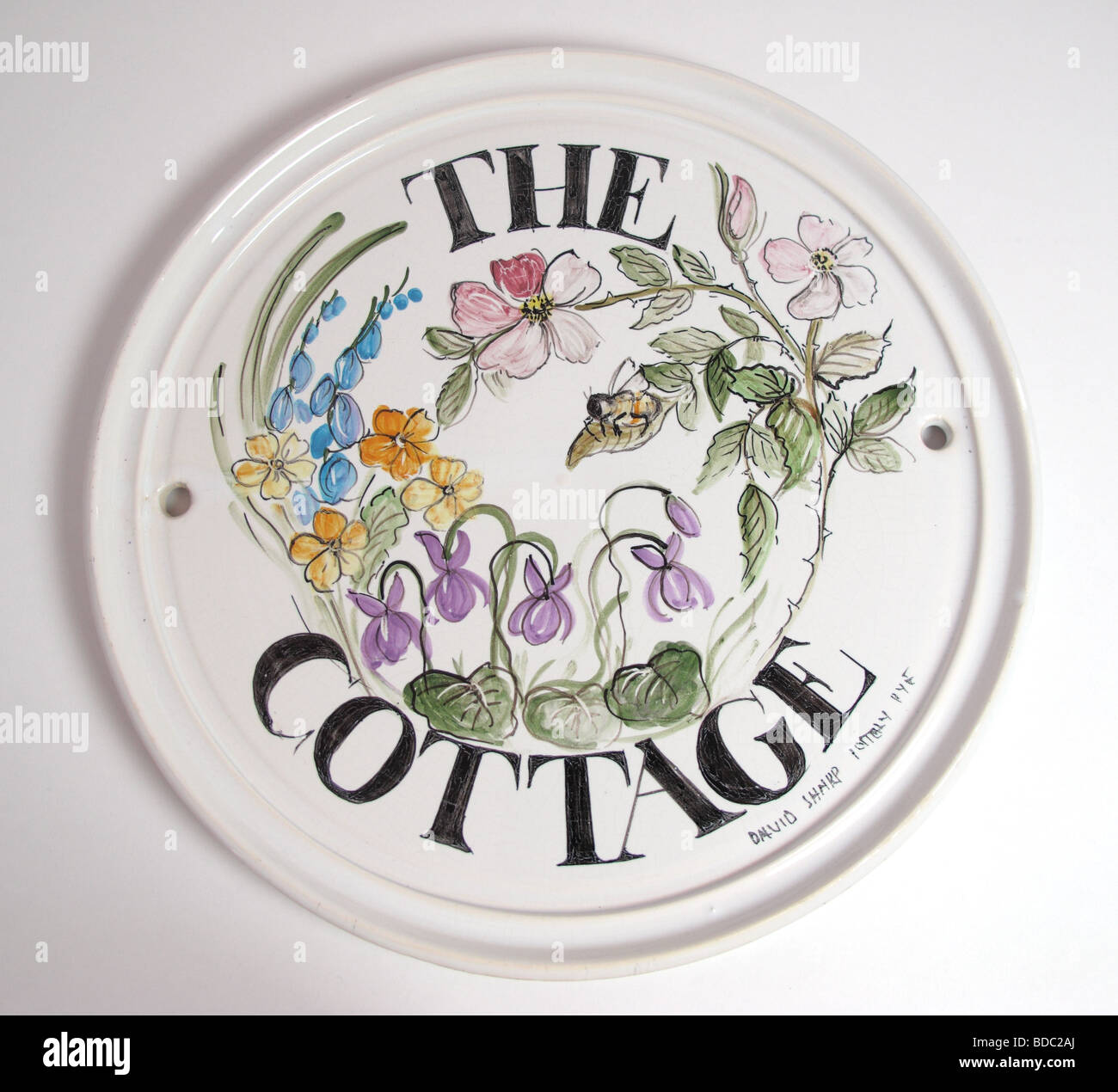 Vintage David Sharp Rye cottage name plate Stock Photo - Alamy