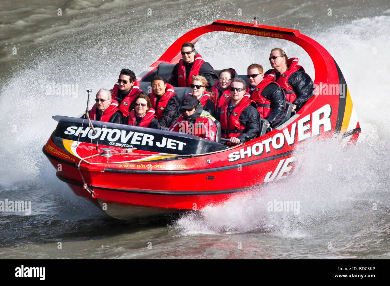Shotover Jet Boat on the Shotover River in Queenstown, New Zealand ...