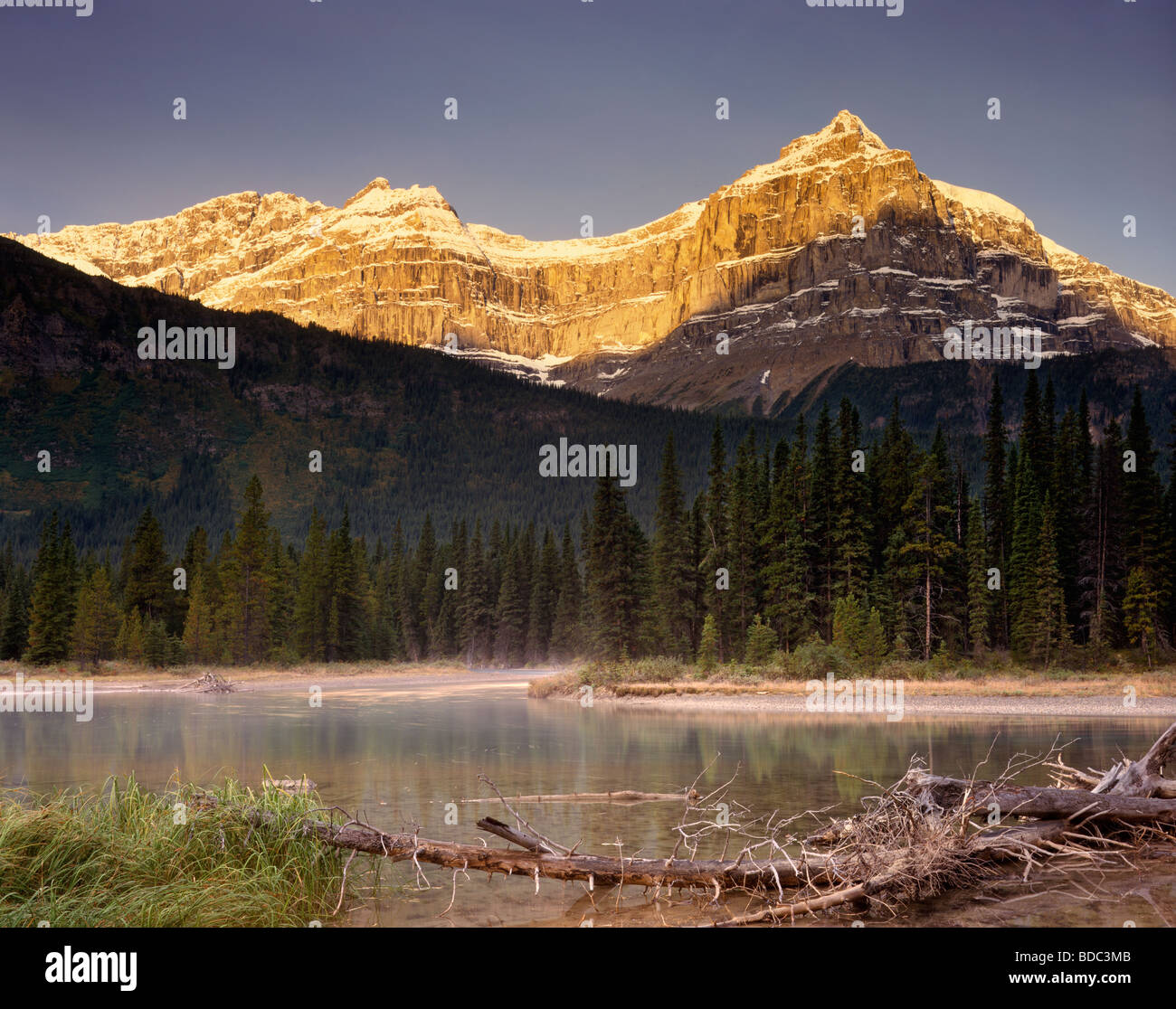 Epaulette Mountain and the Mistaya River Banff National Park Alberta ...
