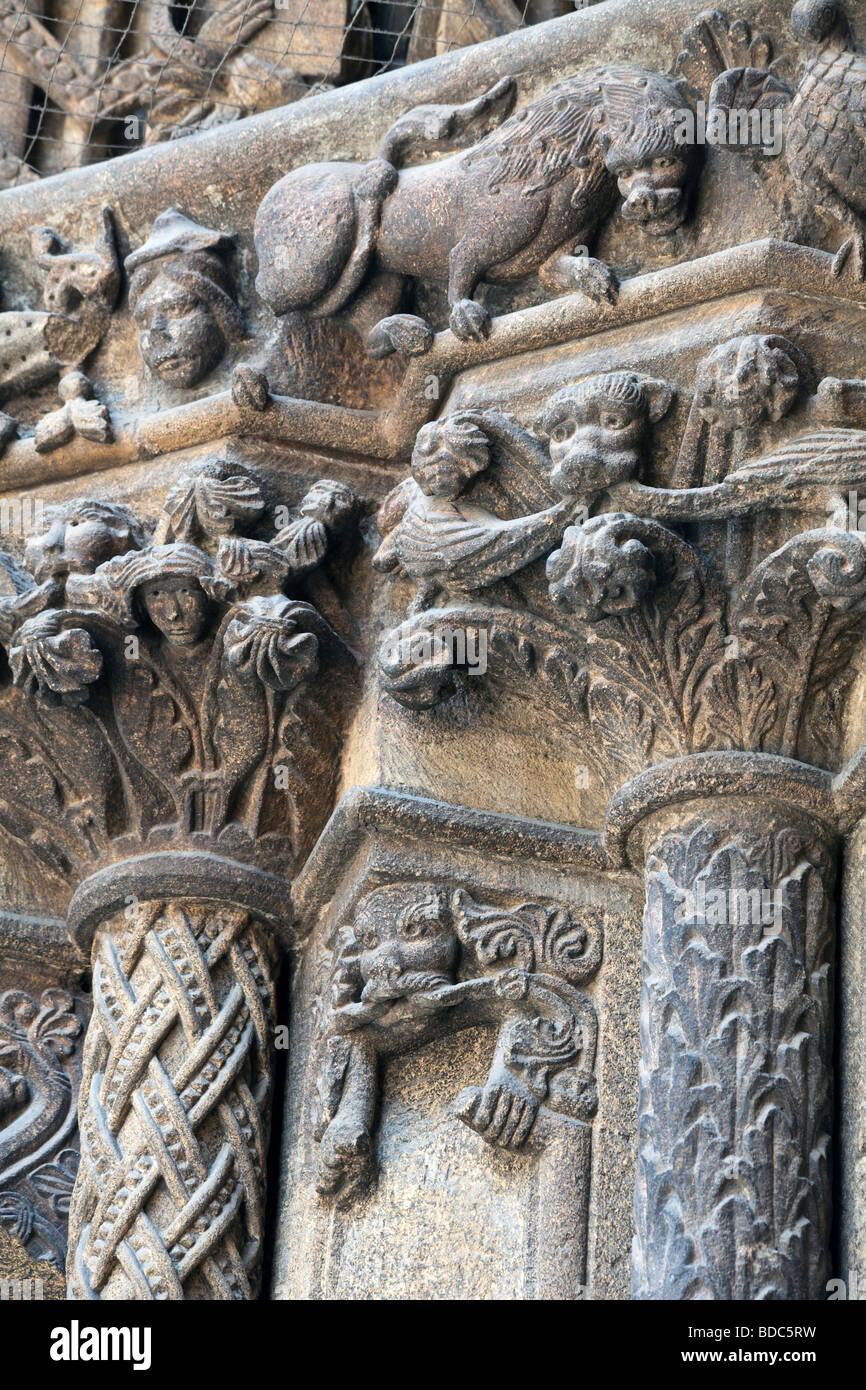detail of Romanesque carving on Giant's door, St. Stephen's Cathedral ...